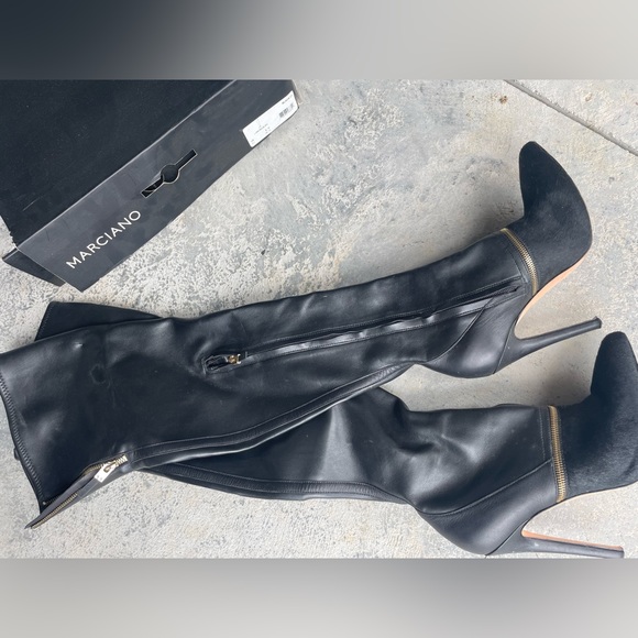Marciano | Shoes | Over The Knee Mixed Material Boots Patricia | Poshmark